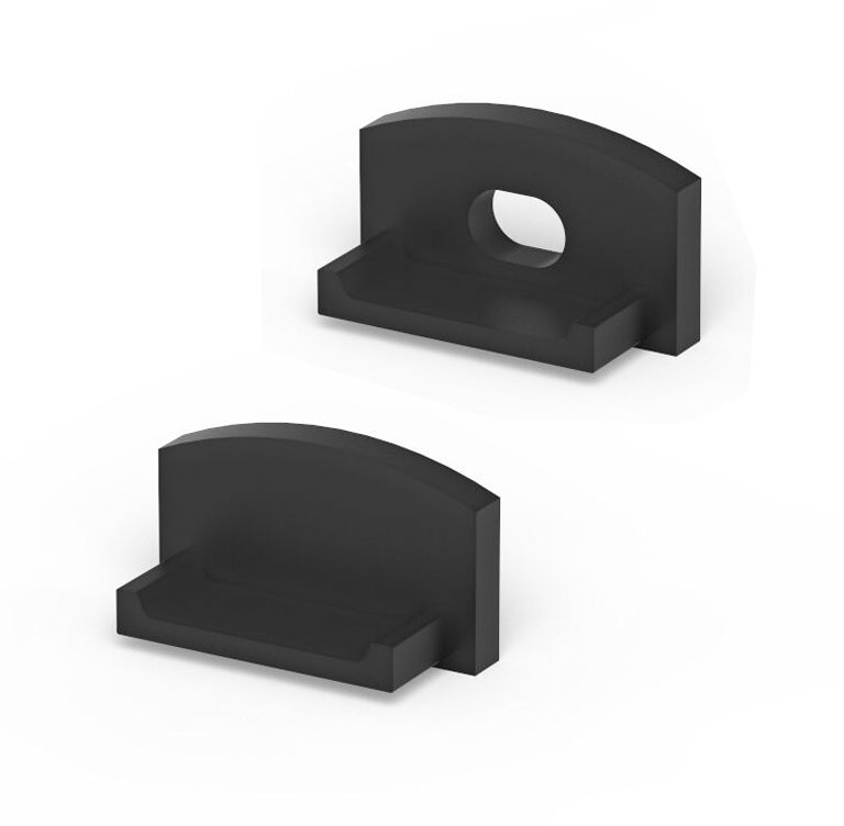 (For P4-1 with C1 Diffusers) Tech Light Set of End Caps (Black)