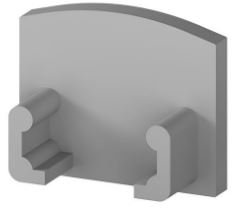 P5-2 & P18-3 Strip Surface Mounted Profile Grey End Cap Set - 7705201