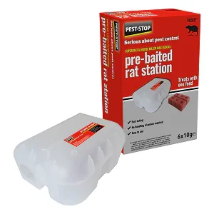 Pre-Baited Rat Station with Super Rat Killer Max Wax Blocks - Effective ...