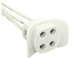 T10 Lampholder 300mm leads Push On G10q Circular Lamps