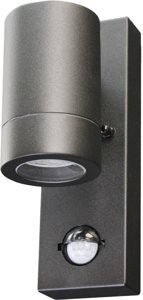 Robus Canefinch Mono GU10 Wall Light IP54 PIR Single Black
