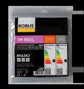 Robus Vegas Express 4.8W/m 12V LED Striplight 3000K IP20 - 3m
