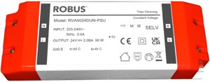 Robus | Vegas 50W, 24V, IP20 Driver, Triac Dimmable