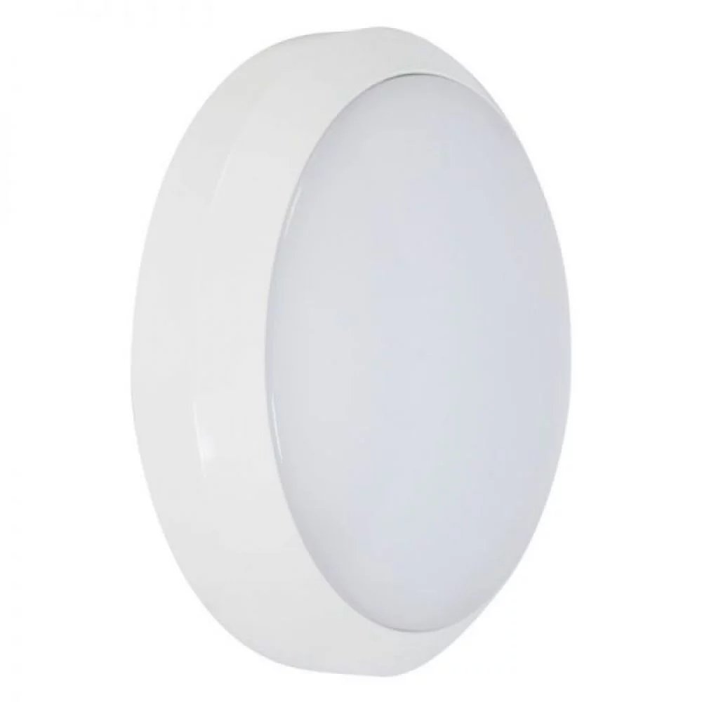24W White 4000K Emergency LED Circular Bulkhead Fitting By Robus