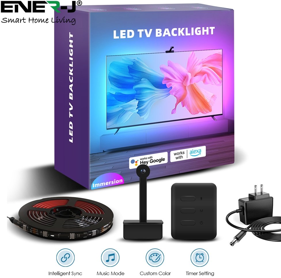 Ener-J Smart LED TV Backlights RGBIC Wifi Strip Light