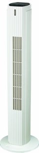 73cm Tall 50W White Tower Fan 3 Speed Settings & Remote