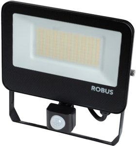 Robus Selest 50W Floodlight with PIR IP65 CCT3 Black with 1m Flex