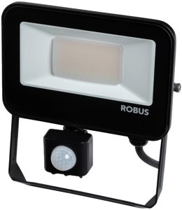 Robus Selest Plus 10W/20W Floodlight with PIR IP65 CCT3 Black & 1m Flex