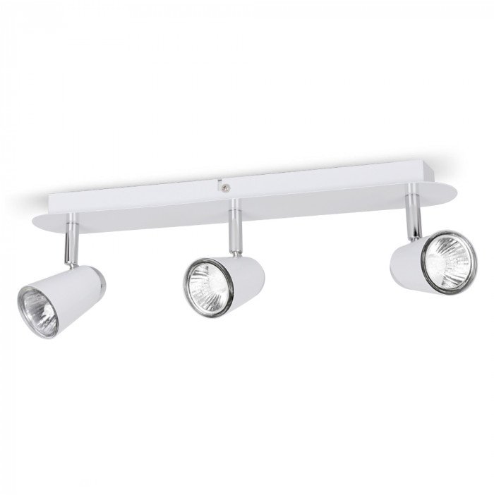 Hardy 3 Way GU10 Bar Spotlight White/Chrome