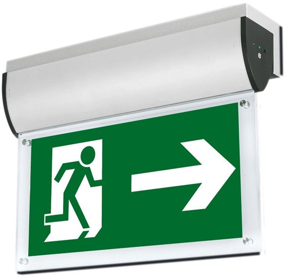 240V Flush Wall Mounted LED Emergency Exit Sign Aurora IP40