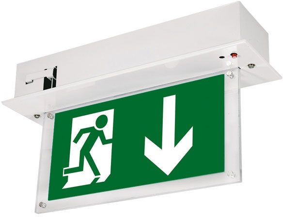 Aurora Ceiling Recessed LED Emergency Exit Sign