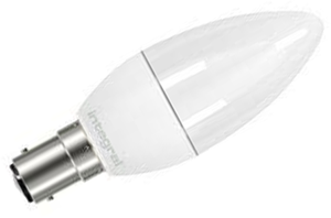 Integral ILCANDB15NC014 High-Efficiency B15 Candle Bulb - 470LM, 4.9W ...