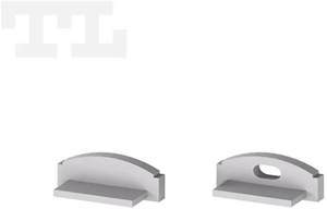 P4-3 Strip Recessed Grey Profile Set Of End Caps (For C1 & C4 Diffusers)