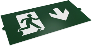 Red Arrow Emergency Exit Down Arrow ART/30 Replacement Legend