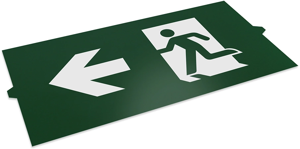 Red Arrow Emergency Exit Left Arrow ART/30 Replacement Legend