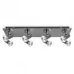 MiniSun Rectangular Plate 6 Way Spotlight Chrome