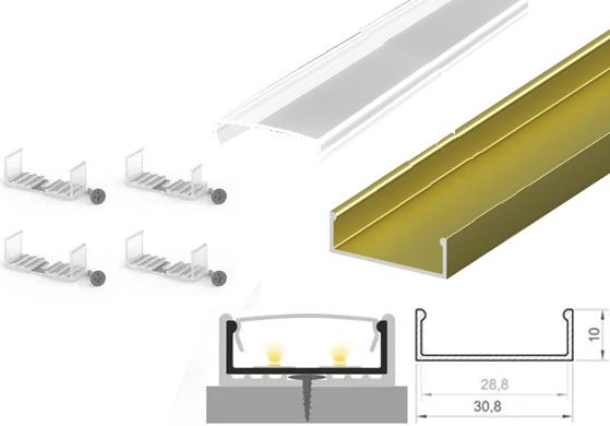 Group Sophisticated Illumination: 2m Surface Mounted Aluminium LED ...