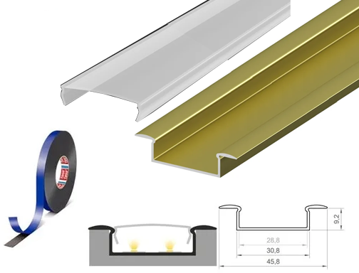 Group Sleek Brilliance: 2m Surface Mounted Aluminium LED Profile P14-1 ...
