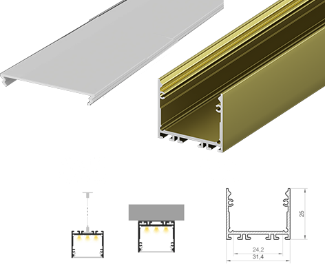 Group Sophisticated Illumination: 2m Surface Mounted Aluminium LED ...