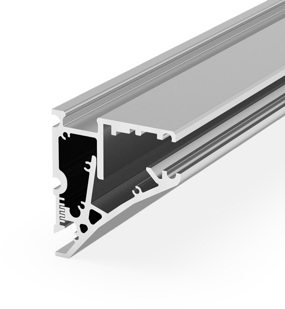 2m Glass LED Profile Silver Anodised P10-1 (48mmx51.9mm)