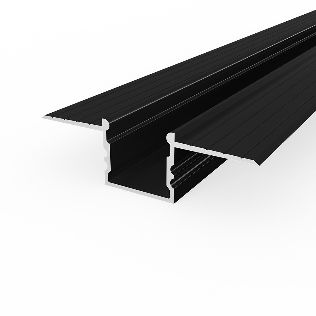 2m Recessed LED Profile Black P18-3 (16.2mm x 12mm)