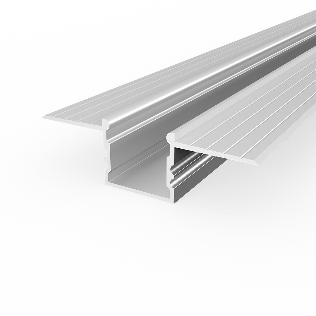 2m Recessed LED Profile Silver Anodised P18-3 (16.2mm x 12mm)
