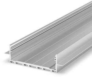2m Architectural LED Profile Silver Anodised P27-2 (70mm x 25mm)