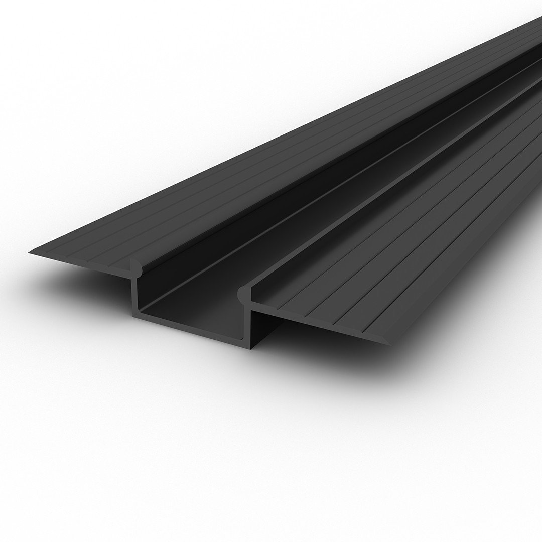 1m Recessed LED Profile Black P6-3 (45mm x 7mm)