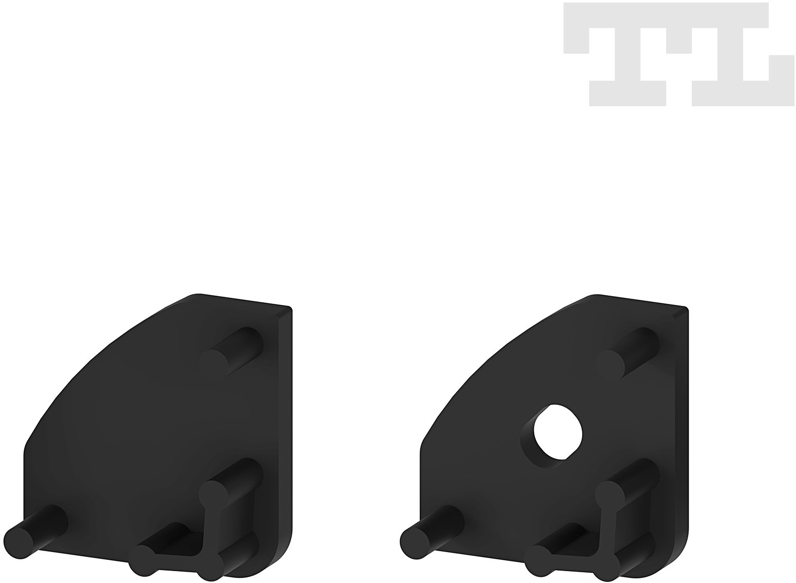 P3-1 Strip Recessed Black Profile End Cap Set (Part No. 77037016 ...