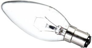 Candle 60 Watt 35mm SBC Clear Cap Warm White Bulb