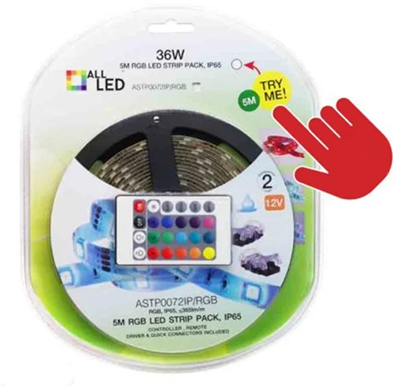 5m LED Strip Pack RGB IP65 with Controller