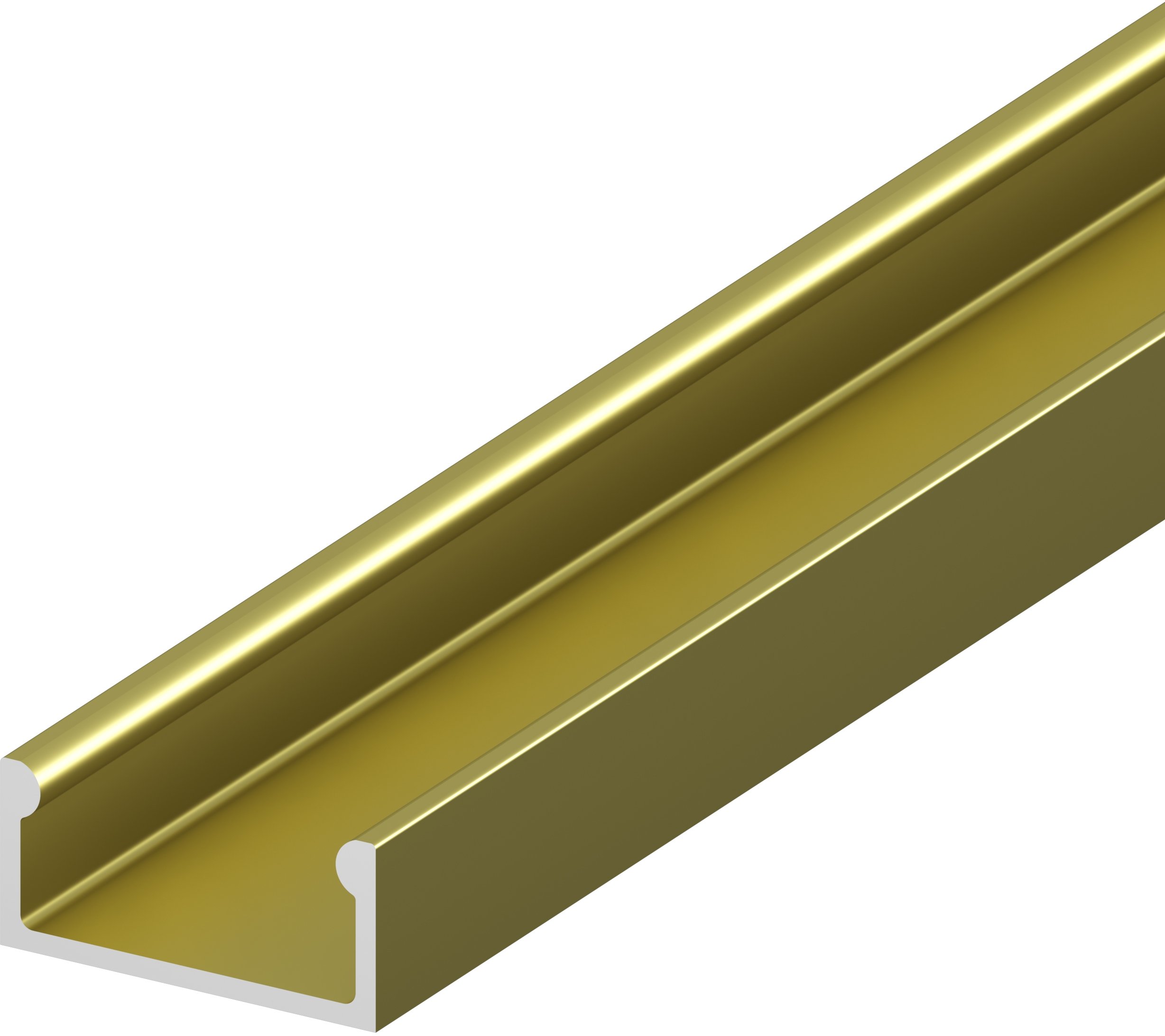 2 Metre Surface/Recessed Mounted Gold/Brass LED Profile P4-1 (15mm x ...