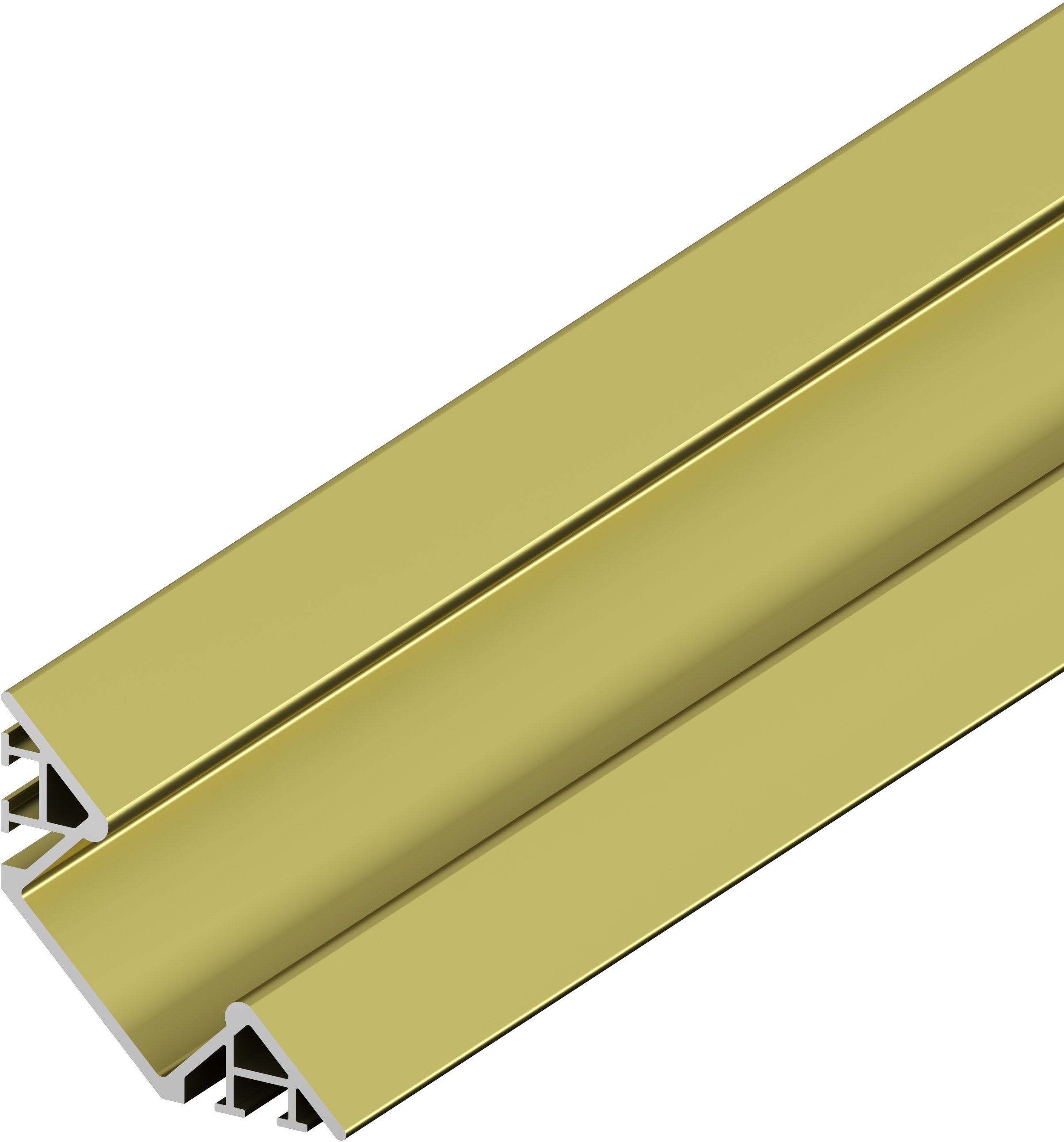 2 Metre Corner Mounted Gold/Brass LED Profile P7-1 (22.7mm x 22.7mm ...